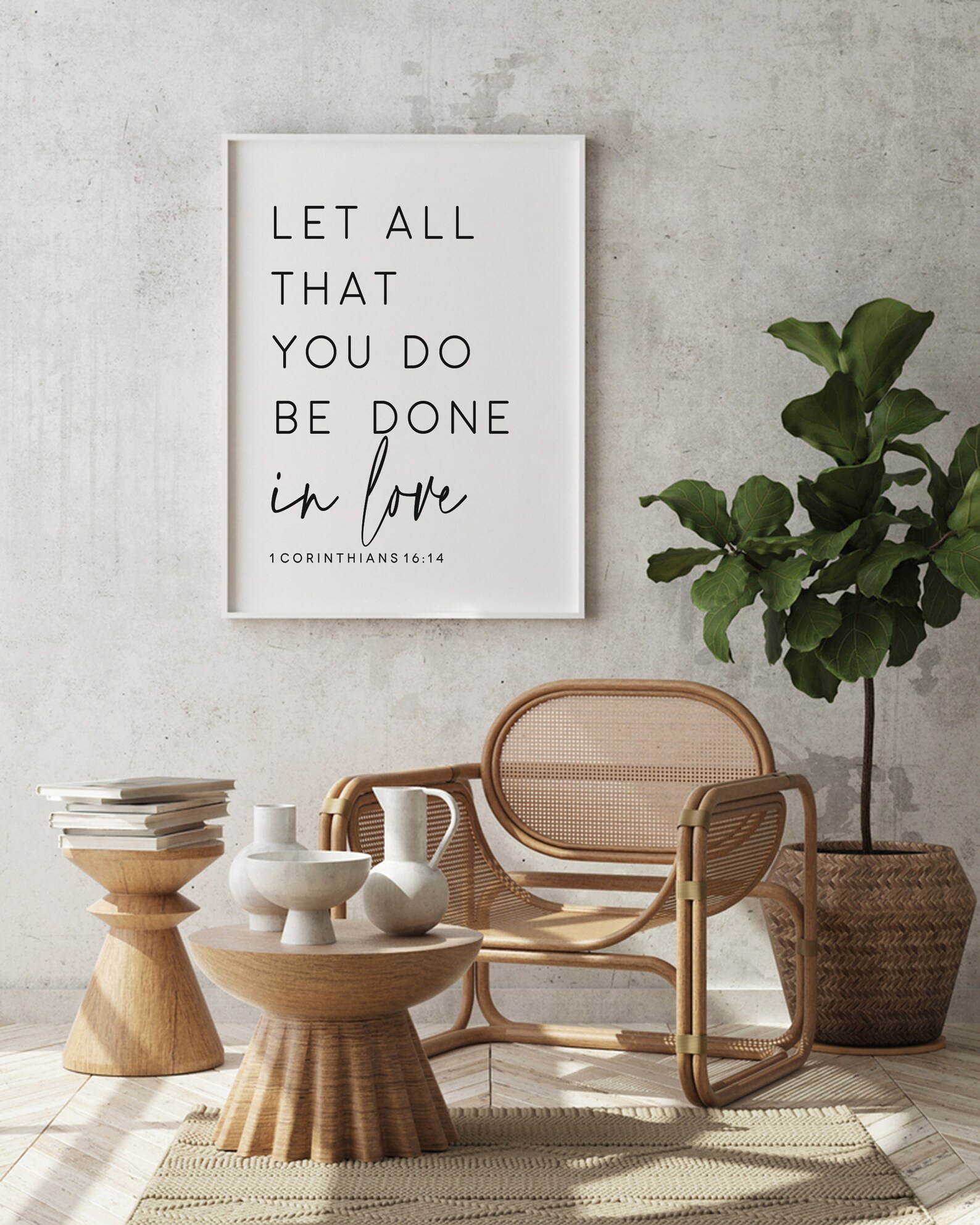 Printable Bible Verse Wall Art - Let All That You Do Be Done in Love, 1 ...