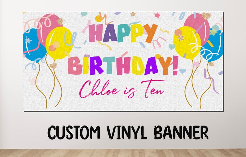 Personalized Printanle Birthday Banner, Happy Birthday Banner ...