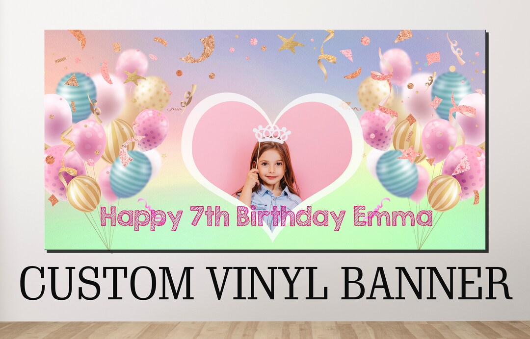 Personalized Colored Birthday Banner, Happy Birthday Banner ...