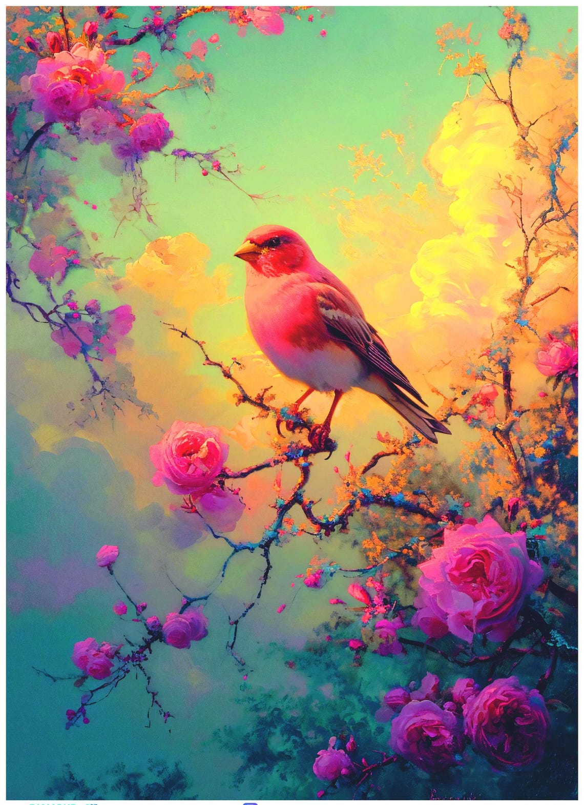 Vintage Bird and Flower Decoupage Paper for Crafts Scrapbooking, Rustic ...