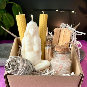 Spiritual Gift Box - Home Aura Cleansing Kit - Energy Ritual Smudge Kit ...