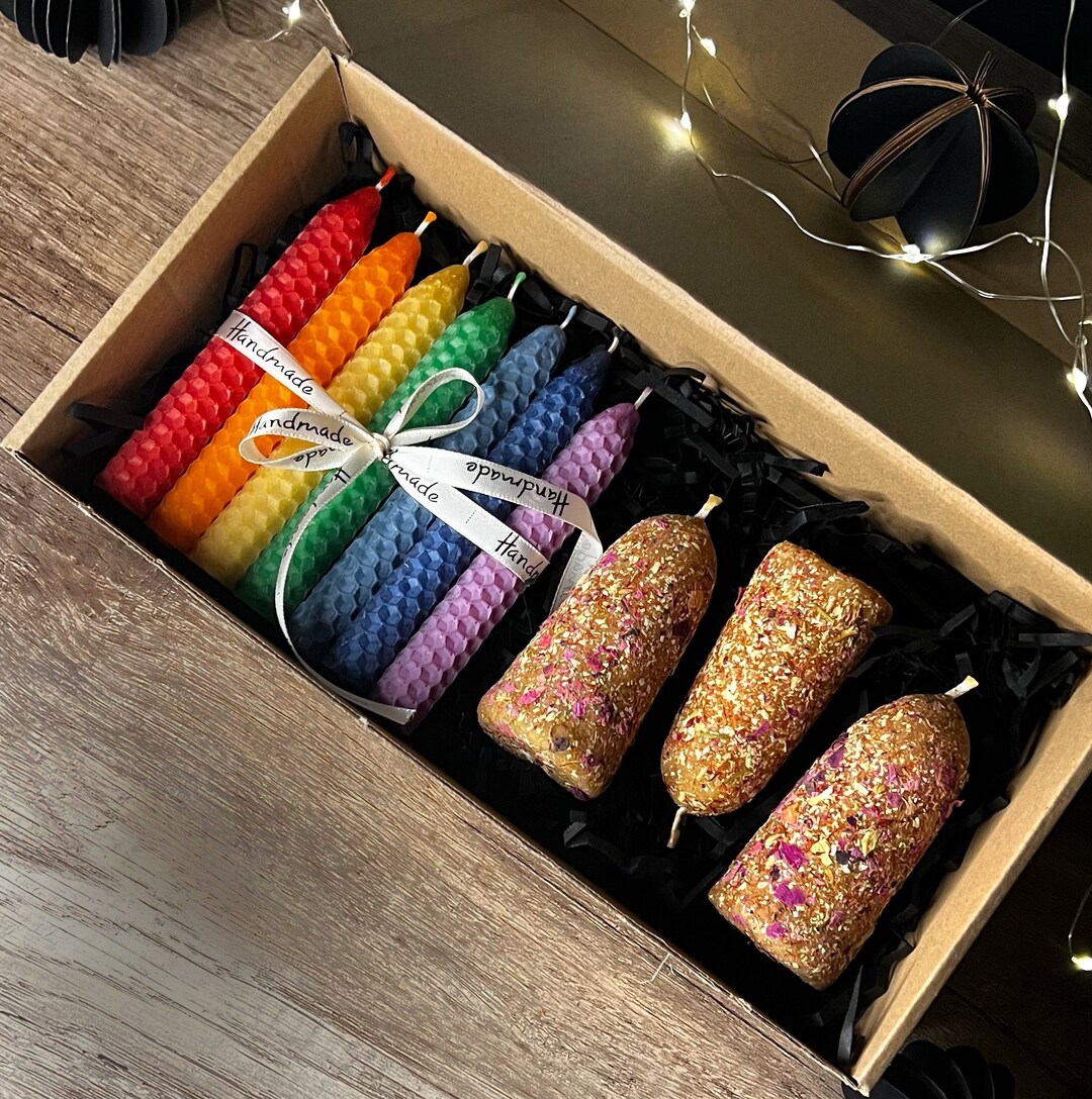 Ritual Candles to Attract Love/chakra Candle Box Set/natural Beeswax ...