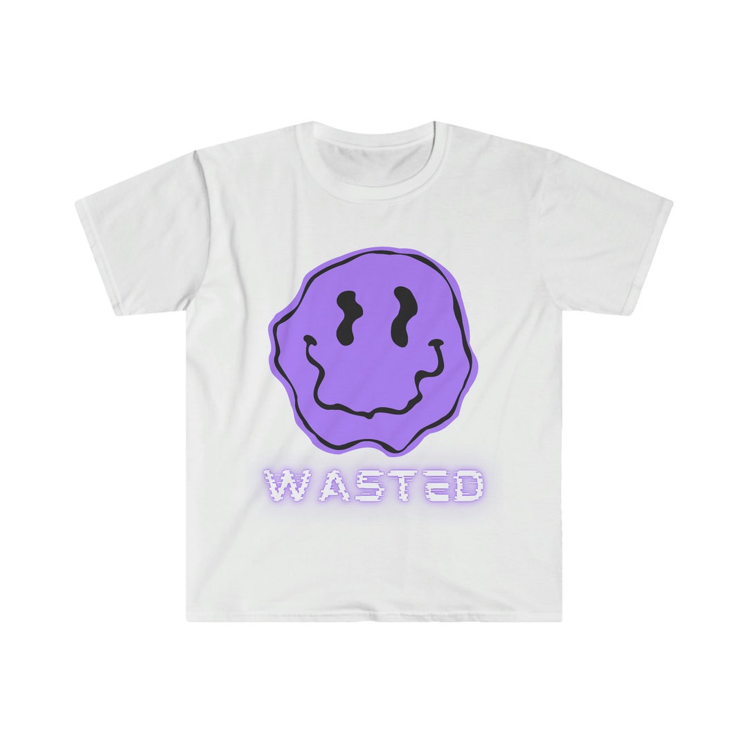 90's Smiley Face, Rave, Wavey, Distorted, Wasted, Humor, Funny, Women ...