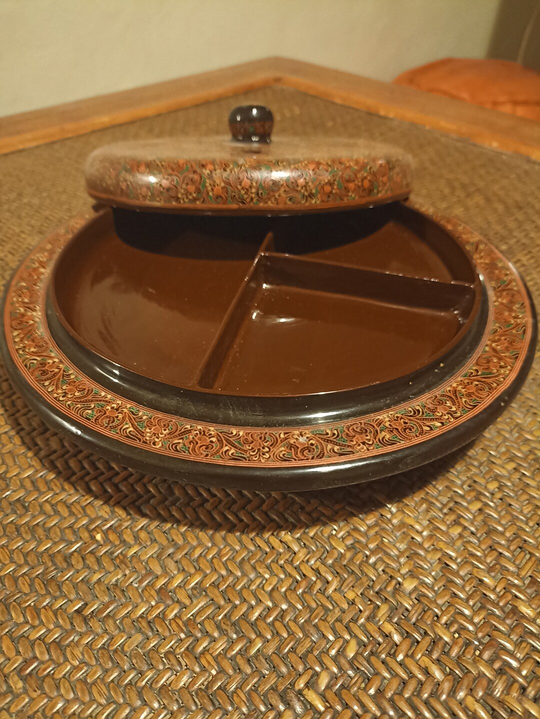 Vintage Artisanal Box Myanmar Lacquered Wood Pattern - Etsy