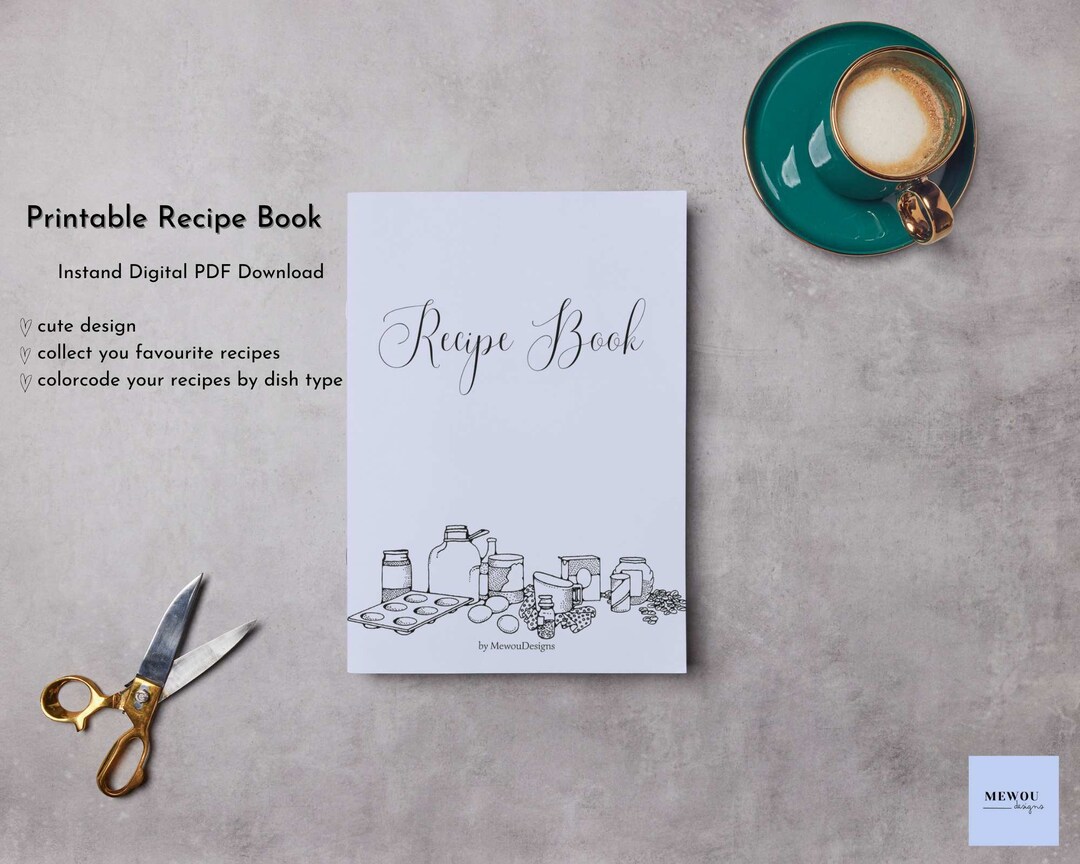 Recipe Book Recipe Sheet | Printable | Recipe Template | Printable ...