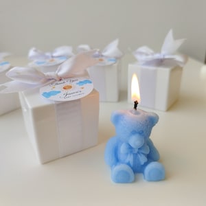 Mini Blue Teddy Bear – Baby Shower Favor – Newborn Gift – Baptism ...