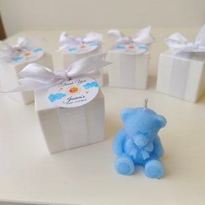 Mini Blue Teddy Bear – Baby Shower Favor – Newborn Gift – Baptism ...
