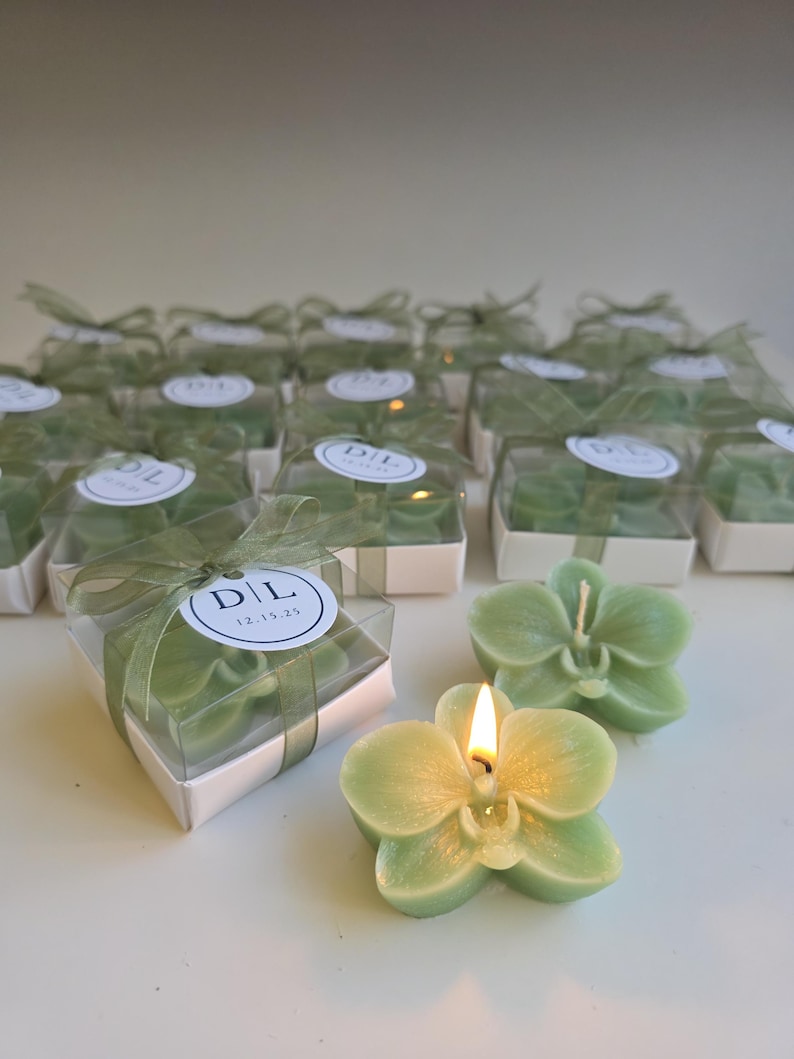 Gilded Orchid Candle Wedding Favors, Bridal Shower Gift - Etsy