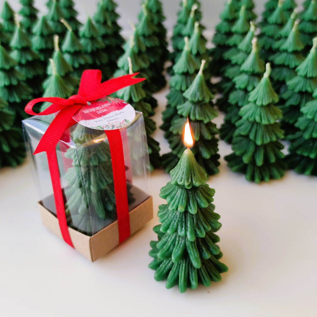 Personalized Christmas Tree Candle: Custom Holiday Favor - Etsy