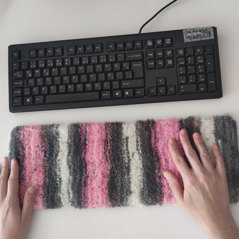 Multicolor Keyboard Rug Pink Gray Rug - Etsy