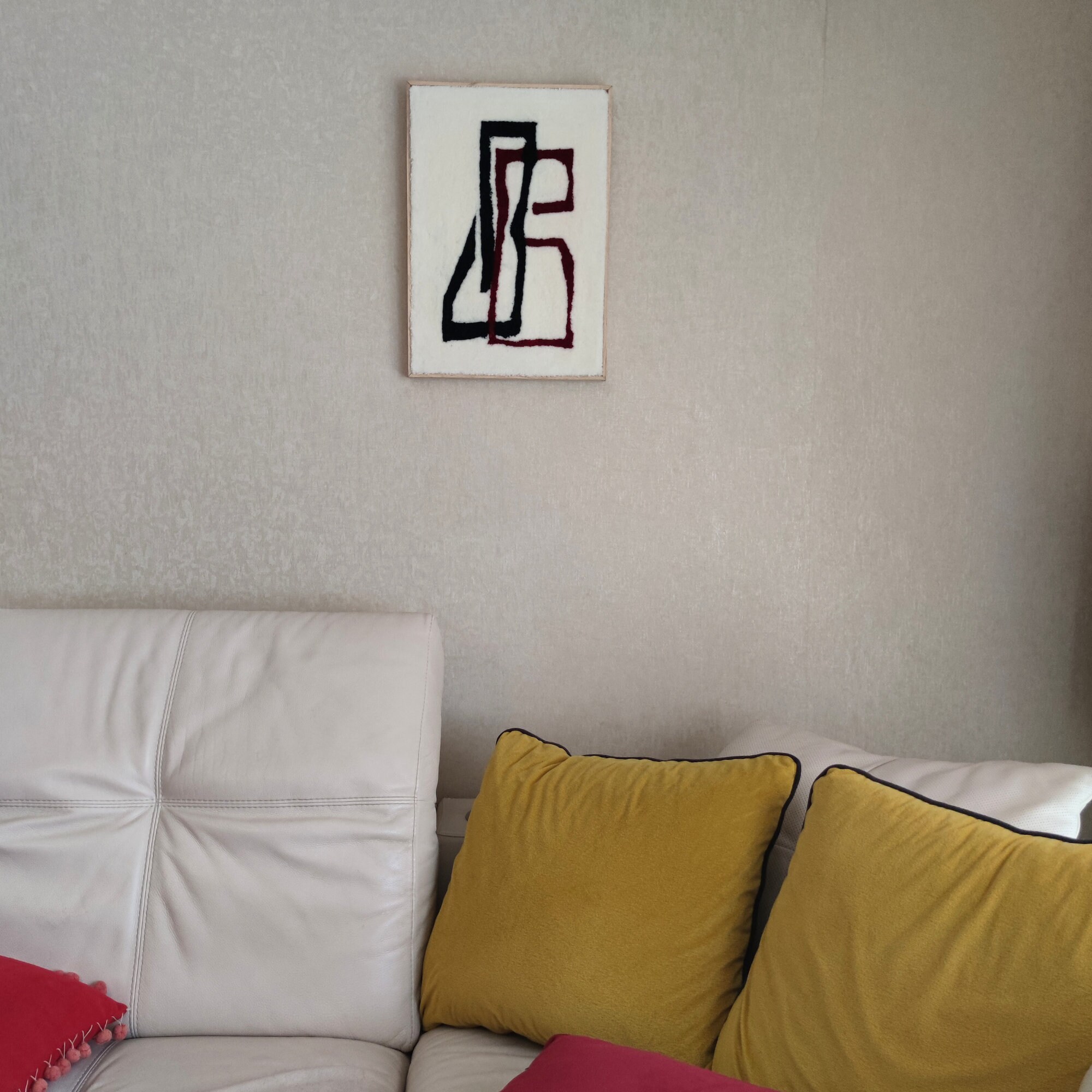 Tufted Abstract Wall Art With Wooden Frame - Etsy