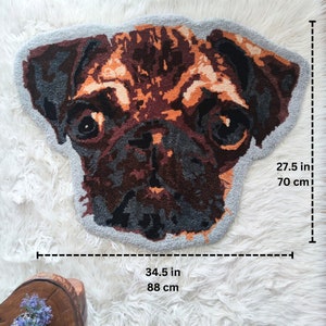 Handmade Pug Dog Head Shaped Rug - Etsy