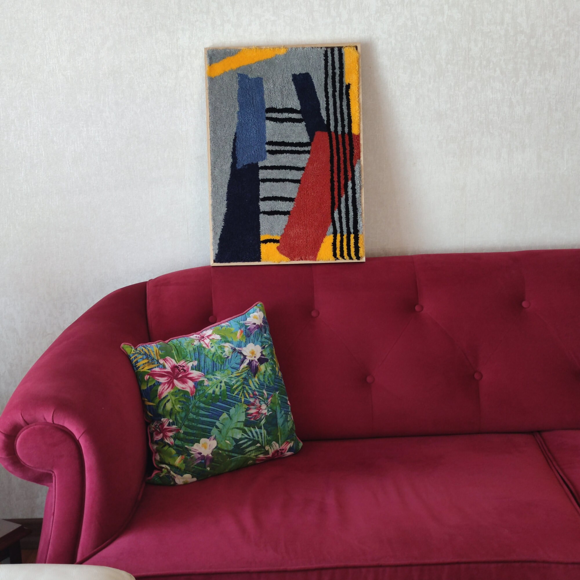 Handmade Tufted Wall Art With Wooden Frame - Etsy