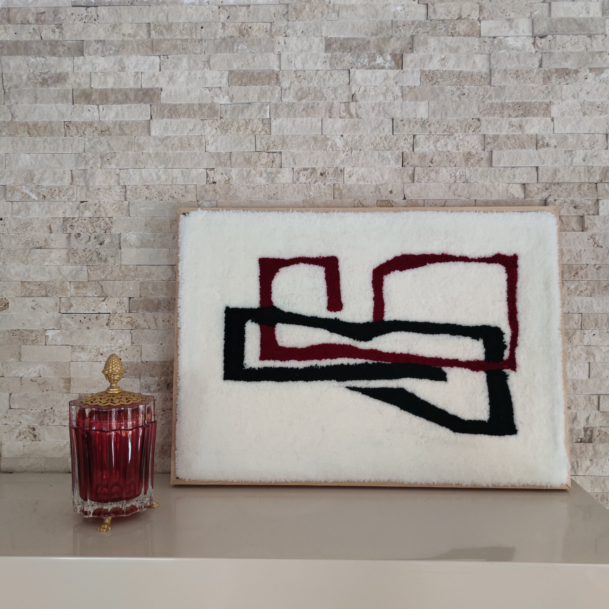 Tufted Abstract Wall Art With Wooden Frame - Etsy