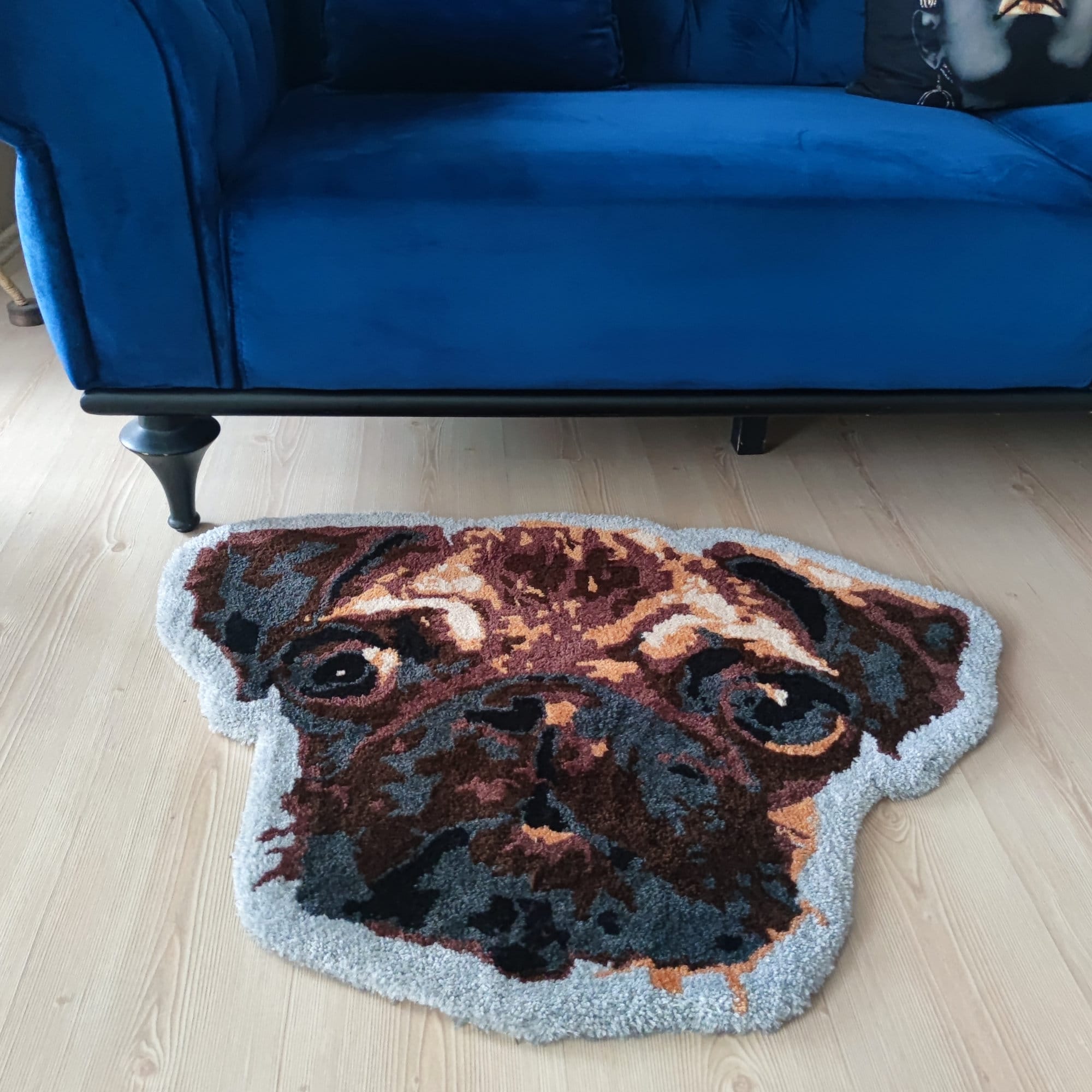 Handmade Pug Dog Head Shaped Rug - Etsy