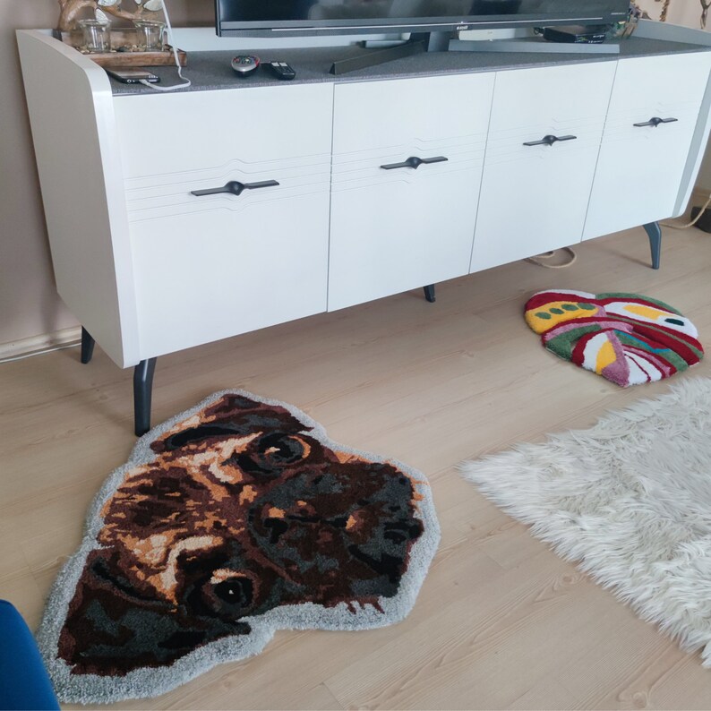 Handmade Pug Dog Head Shaped Rug - Etsy