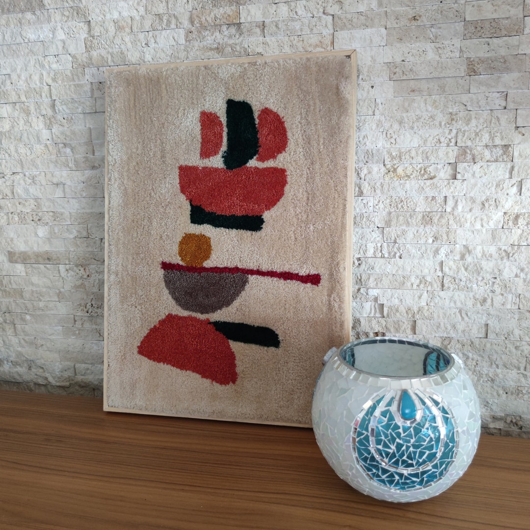 Tufted Wall Art With Wooden Frame Boho Decor - Etsy