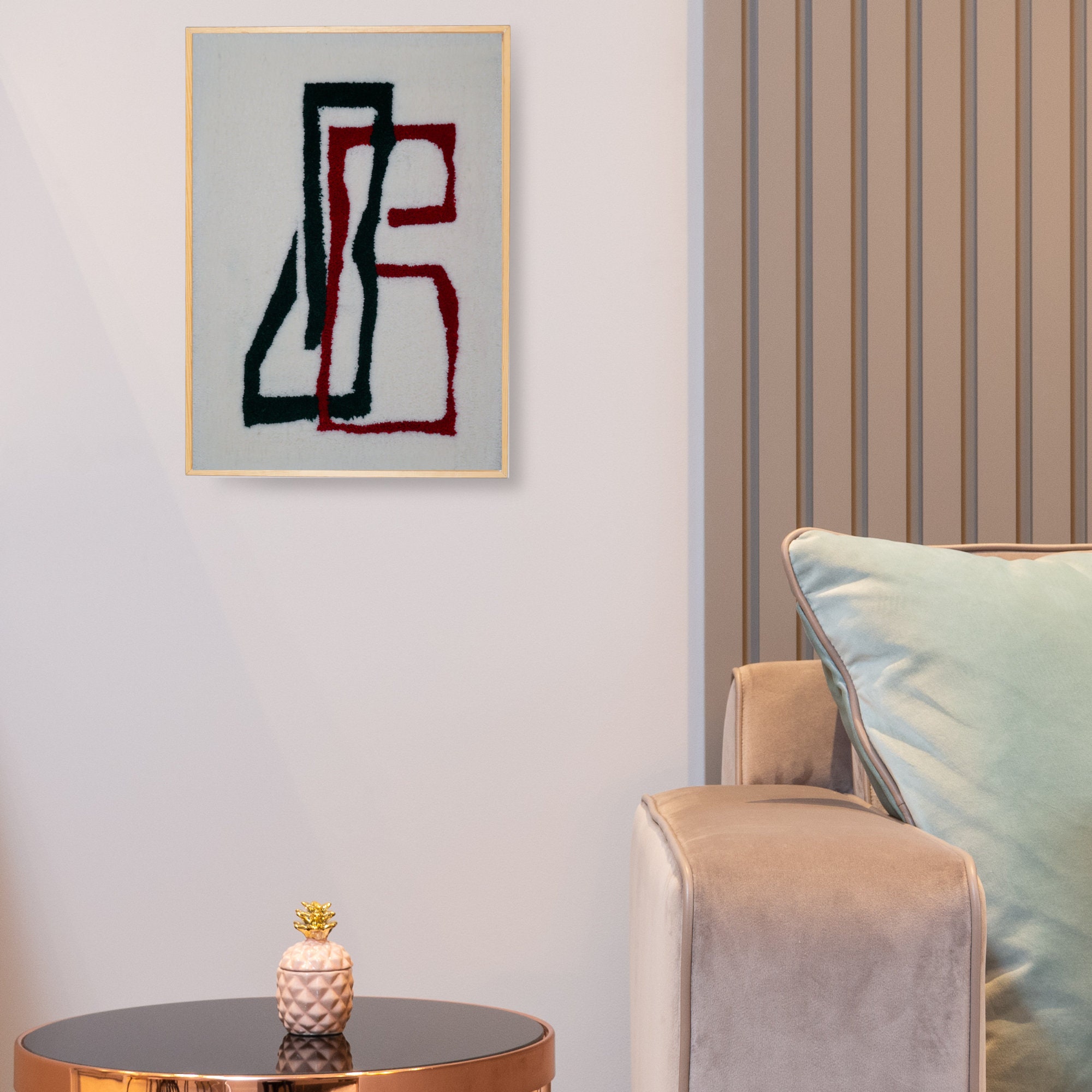 Tufted Abstract Wall Art With Wooden Frame - Etsy