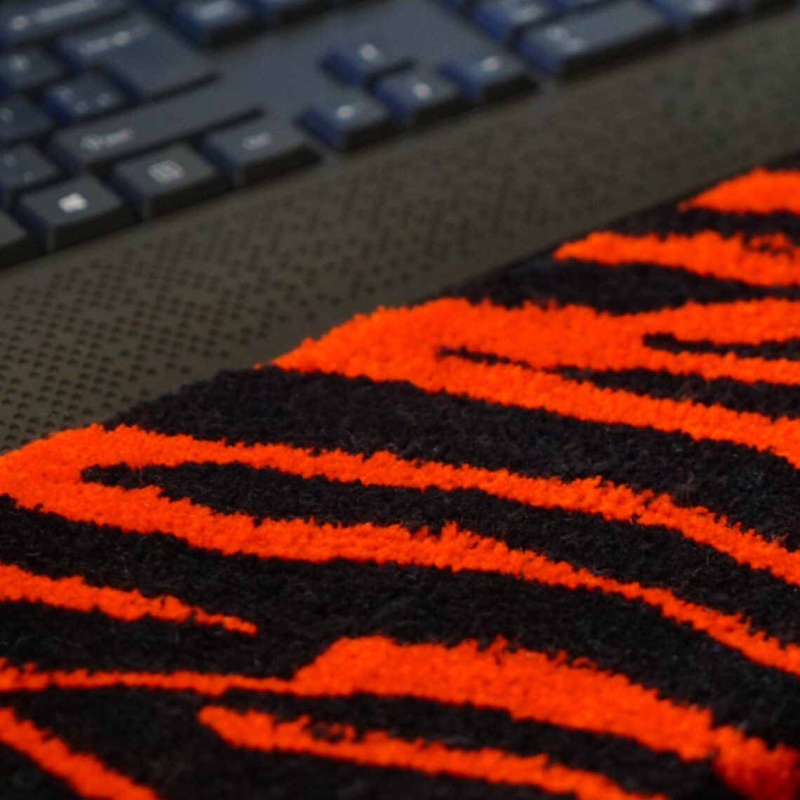 Keyboard Rug Tiger Stripes Pattern Orange and Black - Etsy
