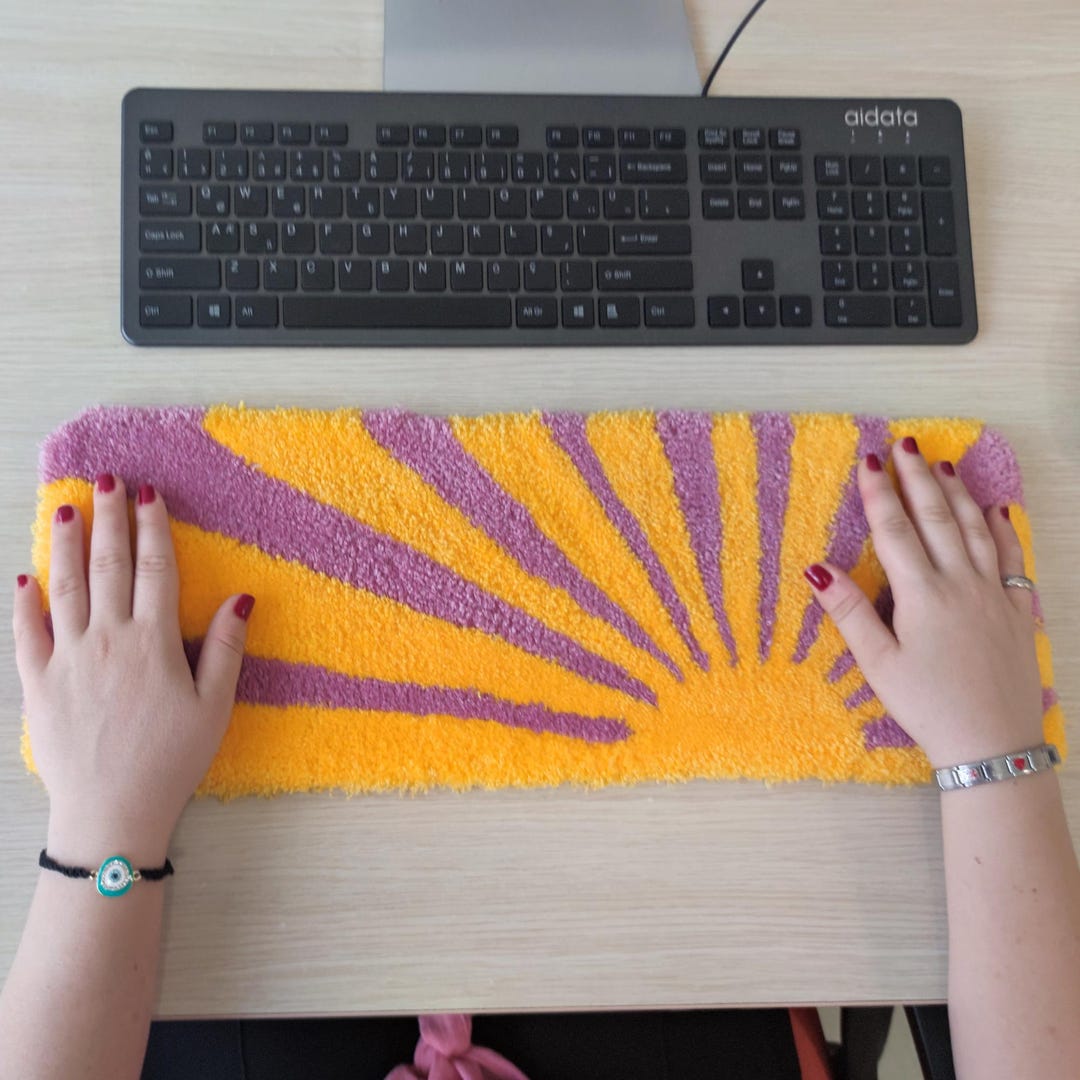 Keyboard Pink Yellow Sun Rug Soft Wrist Rest - Etsy
