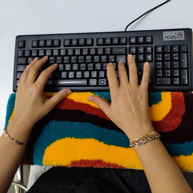 Keyboard Multicolor Wave Rug Soft Touch 2 Different Color Gift for ...