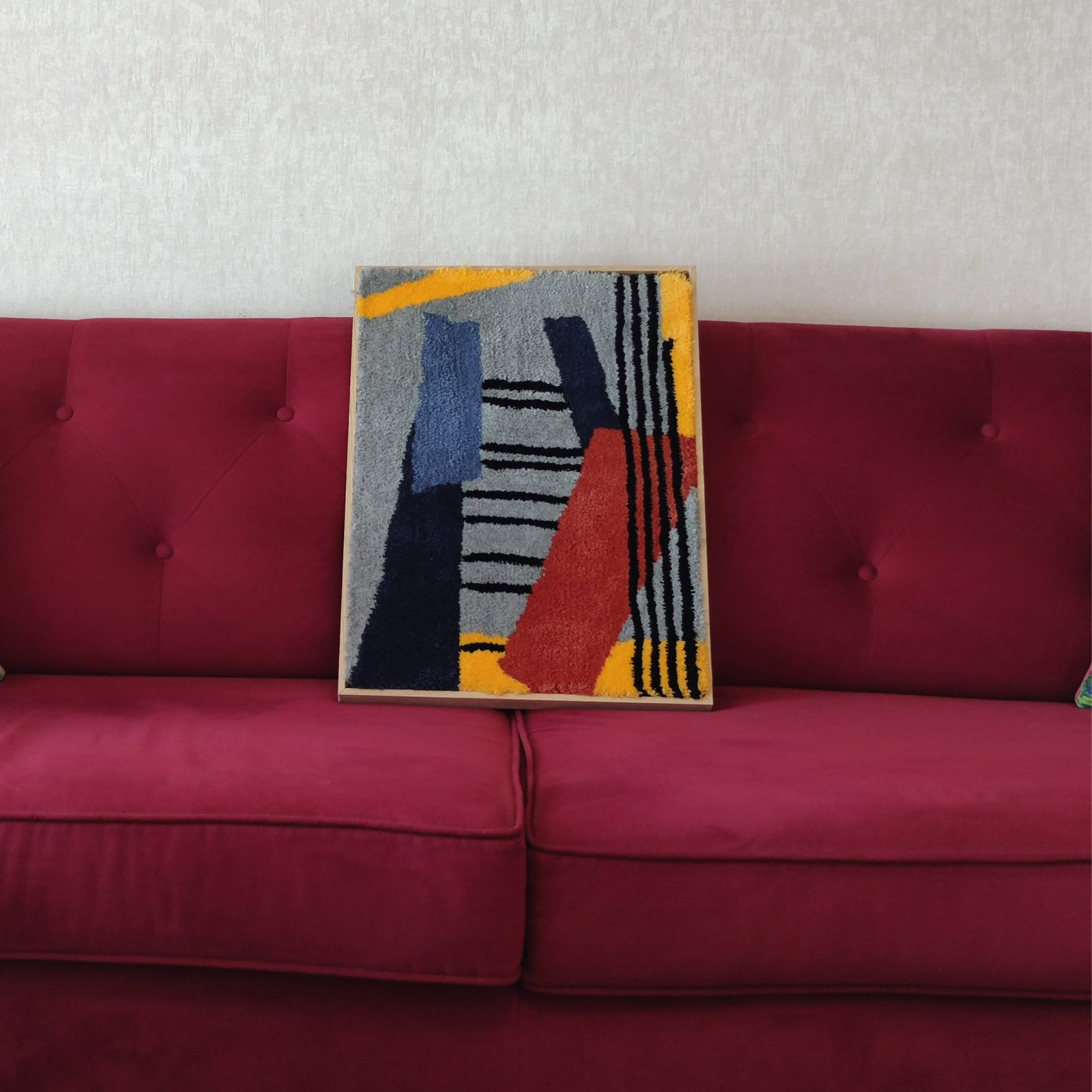 Handmade Tufted Wall Art With Wooden Frame - Etsy