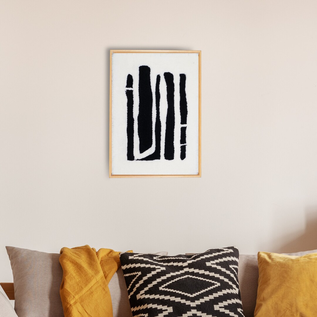 Tufted Wall Art With Wooden Frame Abstract Stones - Etsy