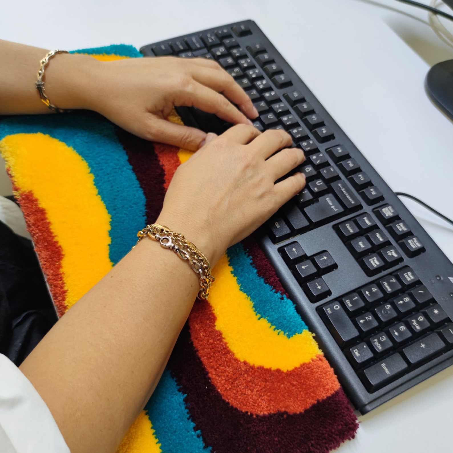 Keyboard Multicolor Wave Rug Soft Touch 2 Different Color Gift for ...