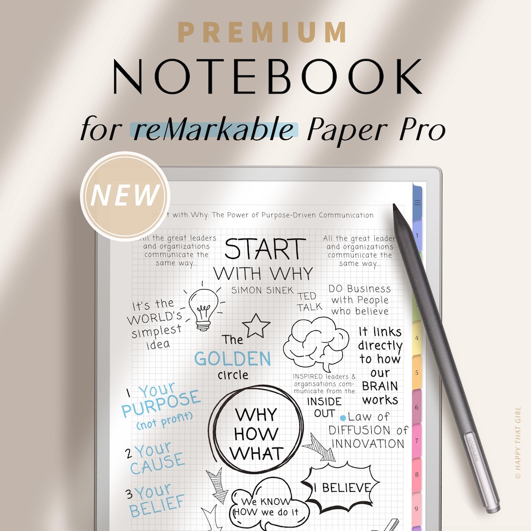 Remarkable Paper Pro Notebook / Linked Notebook for Remarkable Paper ...