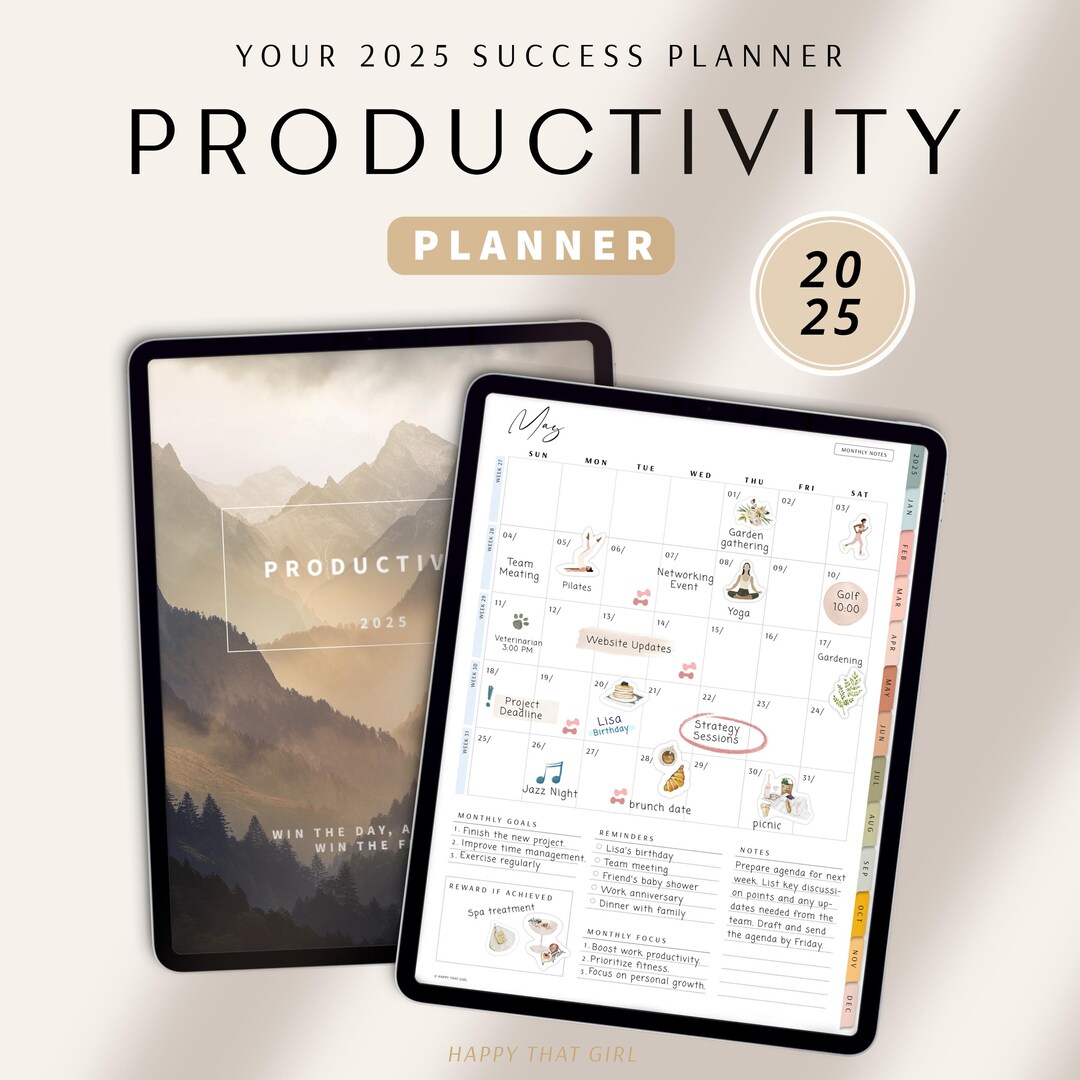 2025 Digital Productivity Planner for iPad & Tablet – Goodnotes ...