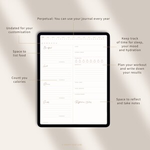 Daily Food Journal / Daily Food Diary / iPad Calorie Tracker ...