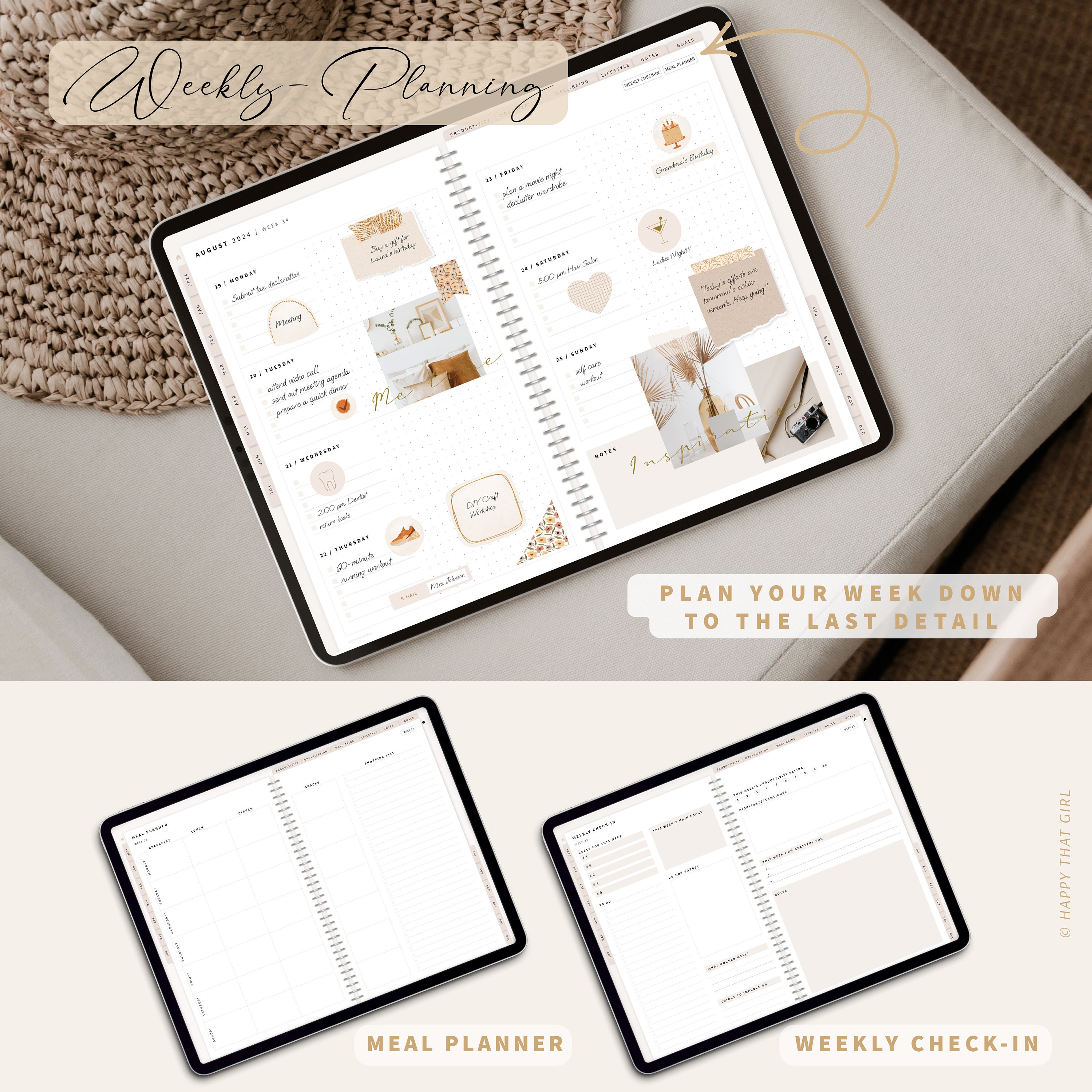 2024 2025 Digital Planner / Daily, Weekly & Monthly Planner / Dated ...