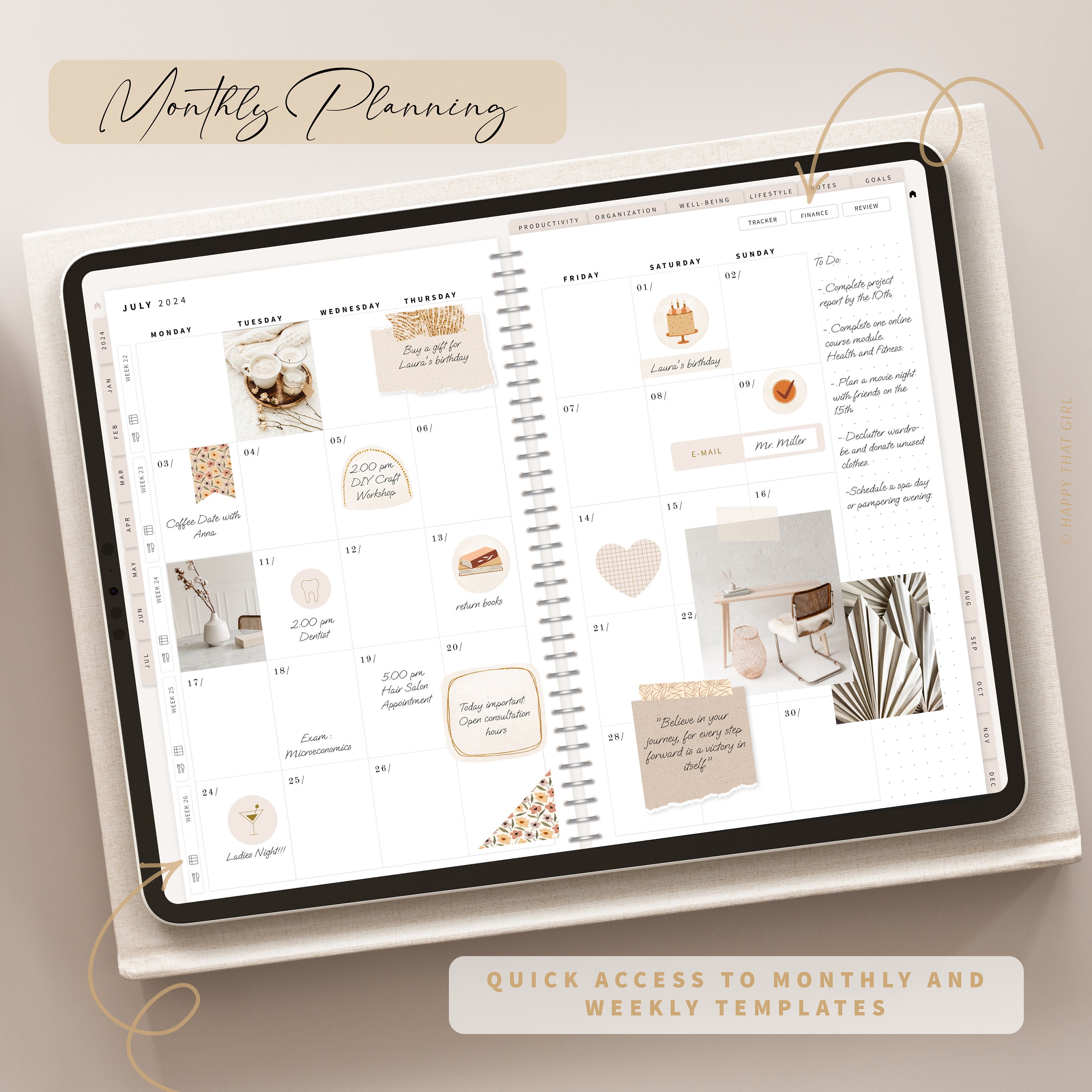 2024 2025 Digital Planner / Daily, Weekly & Monthly Planner / Dated ...