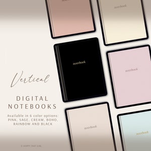 Portrait Digital Notebook: 6 Colors, 1000+ Stickers (goodnotes, Ipad ...