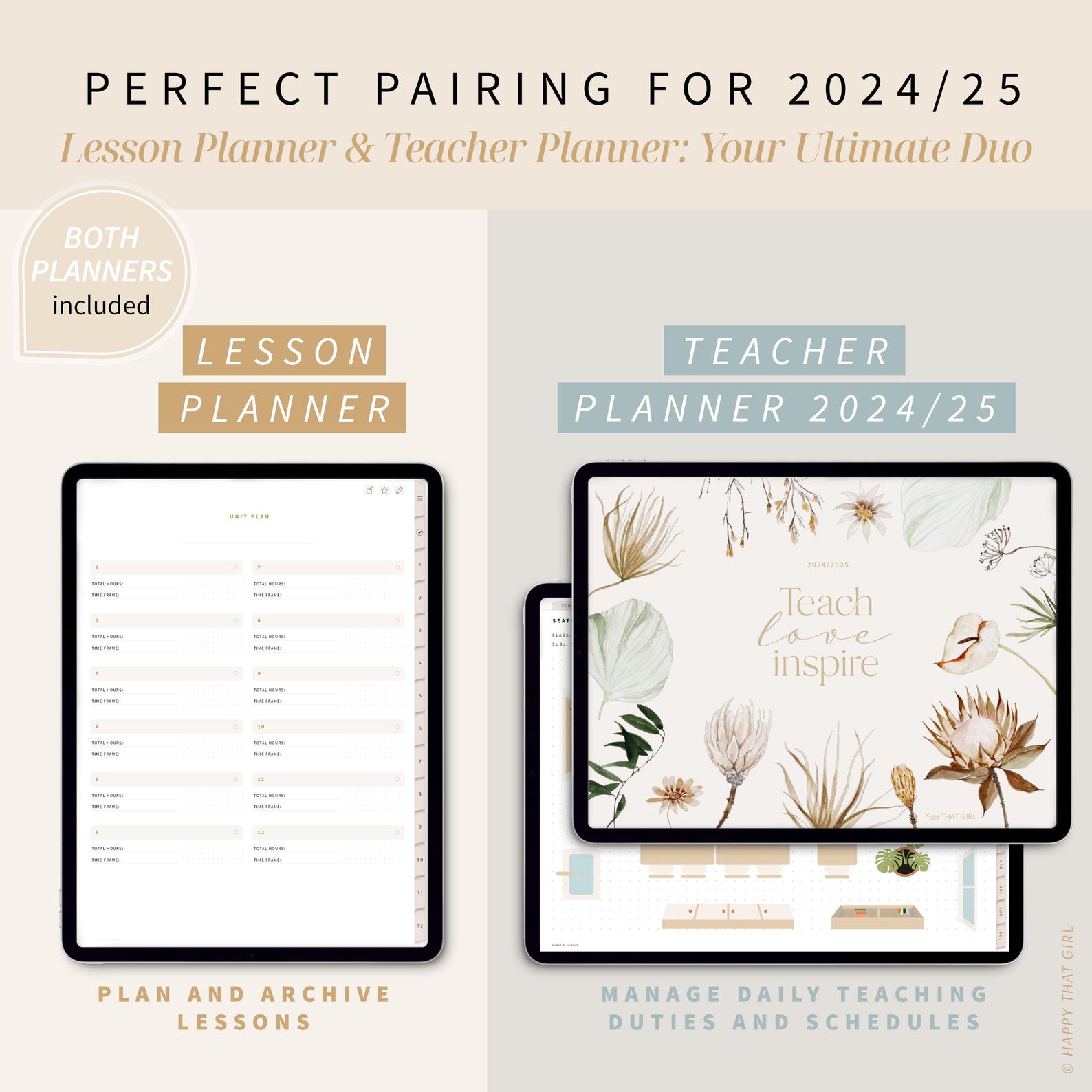 Teacher & Lesson Planner Bundle | Undated Digital Lesson Planner 2024 ...