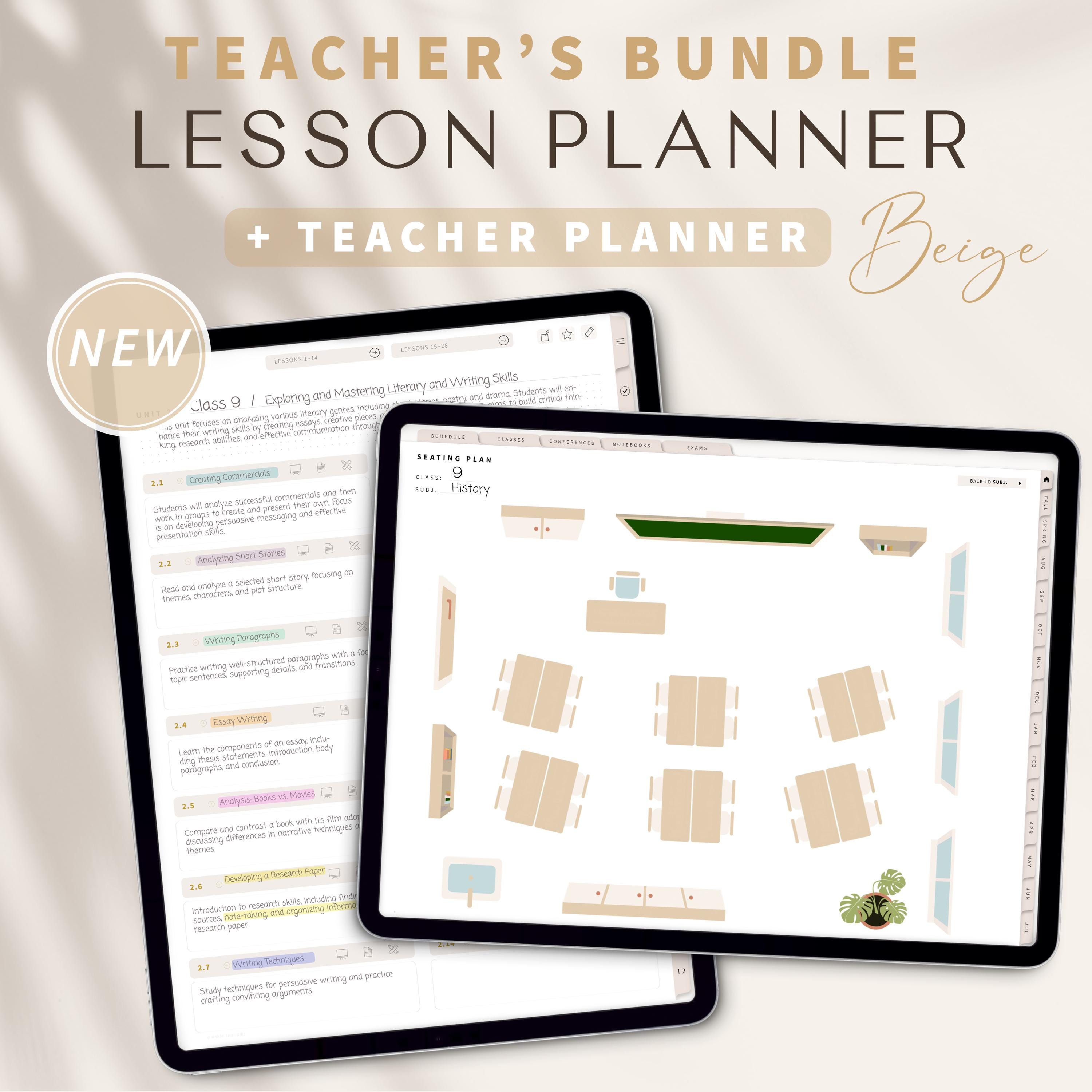 Teacher & Lesson Planner Bundle | Undated Digital Lesson Planner 2024 ...