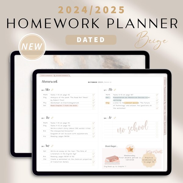 Homework Planner - Etsy