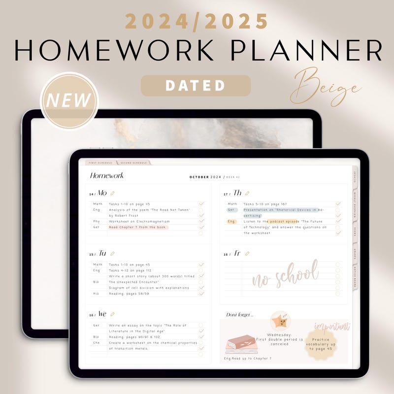 Homework Planner - Etsy