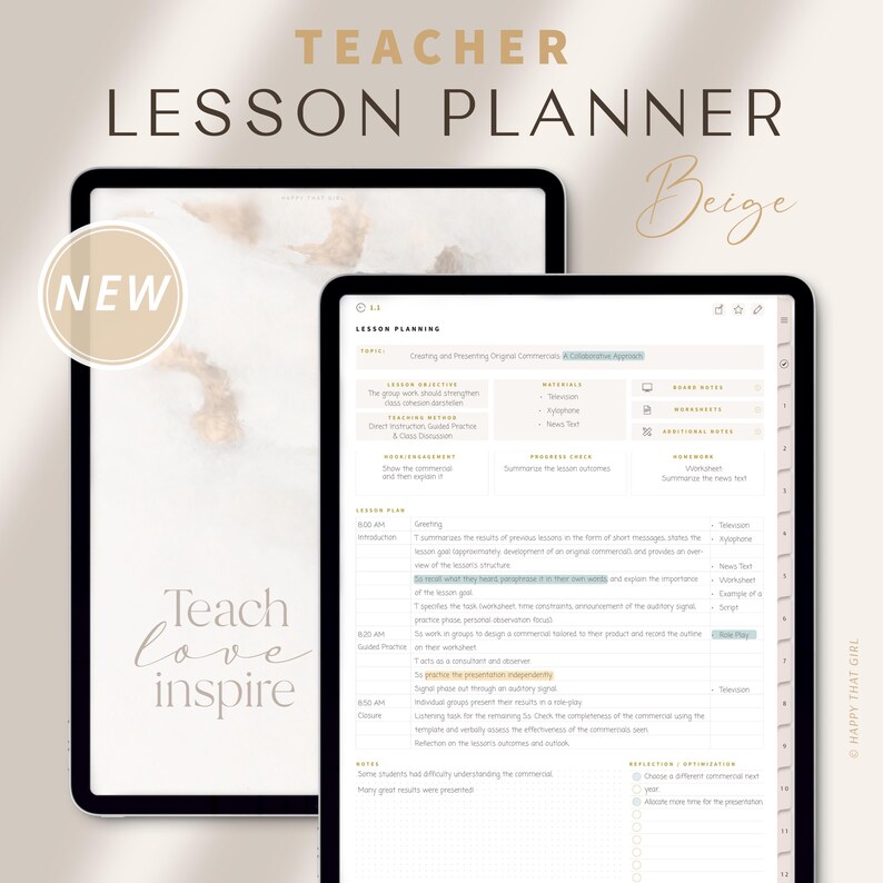 Digital Lesson Planner for Teachers, Individual Lesson Plan for ...