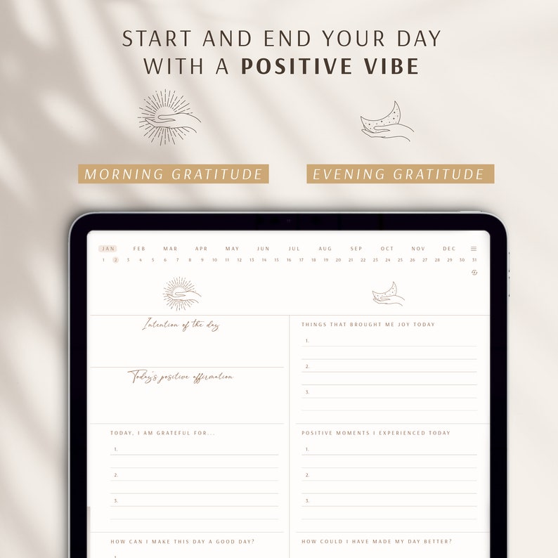 Digital Gratitude Journal / iPad Planner / Goodnotes Planner / Daily ...