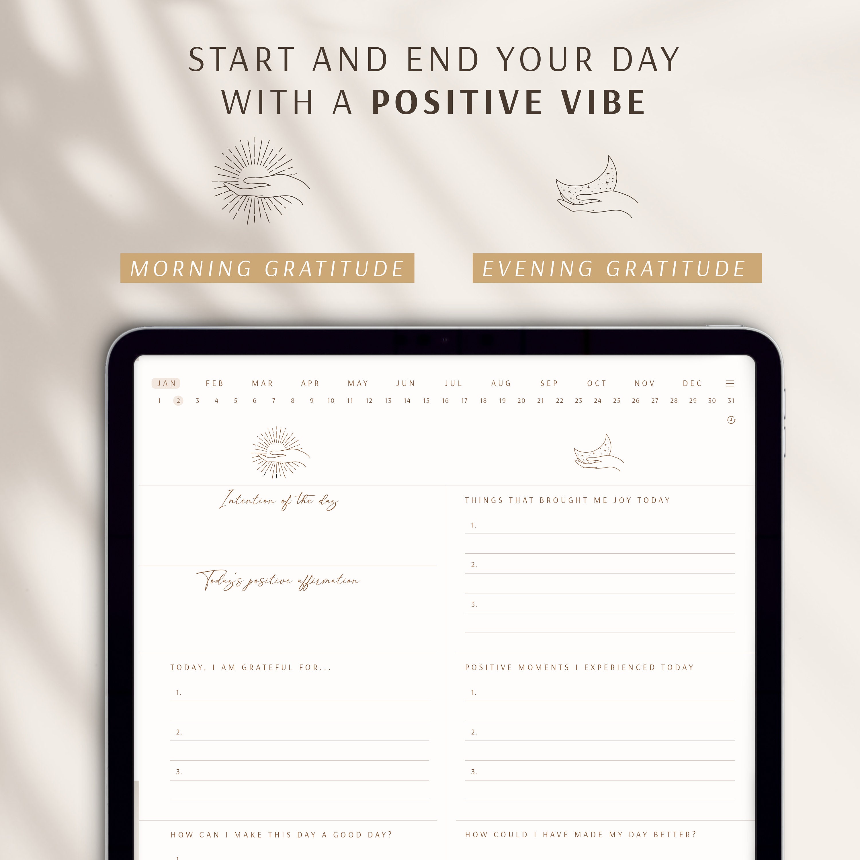 Digital Gratitude Journal / iPad Planner / Goodnotes Planner / Daily ...