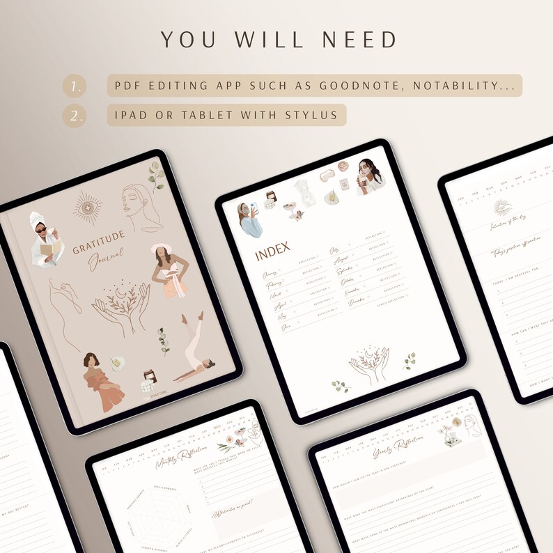 Digital Gratitude Journal / iPad Planner / Goodnotes Planner / Daily ...