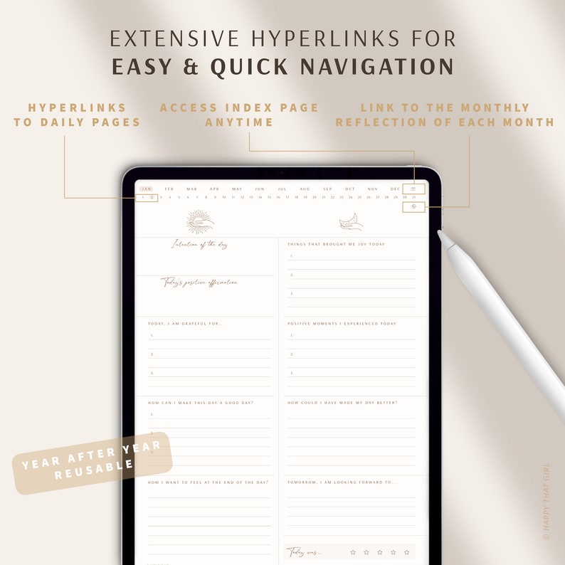 Digital Gratitude Journal / iPad Planner / Goodnotes Planner / Daily ...