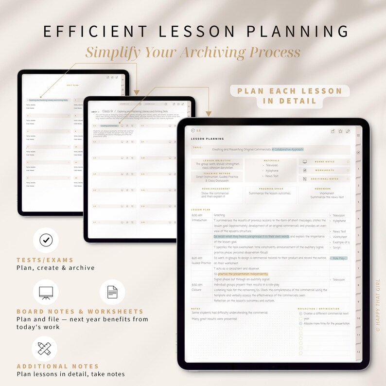 Digital Lesson Planner for Teachers, Individual Lesson Plan for ...