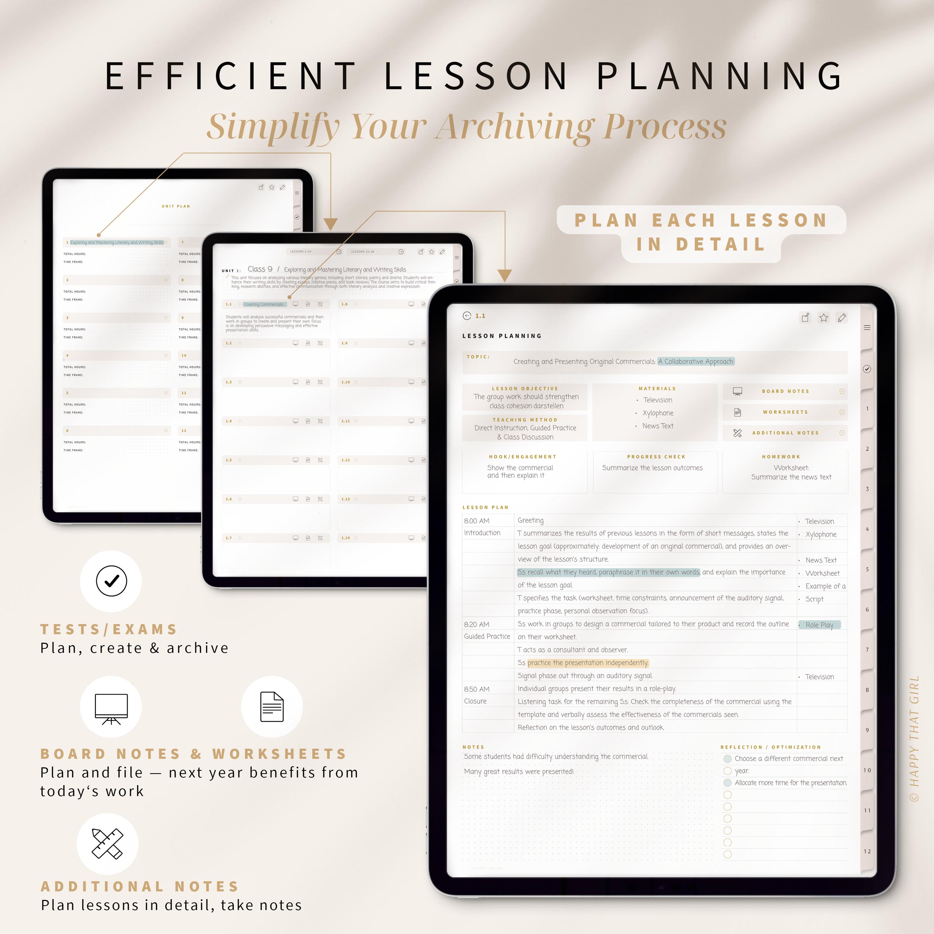 Digital Lesson Planner for Teachers, Individual Lesson Plan for ...