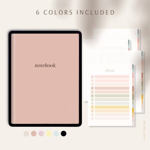 Portrait Digital Notebook: 6 Colors, 1000+ Stickers (goodnotes, Ipad ...