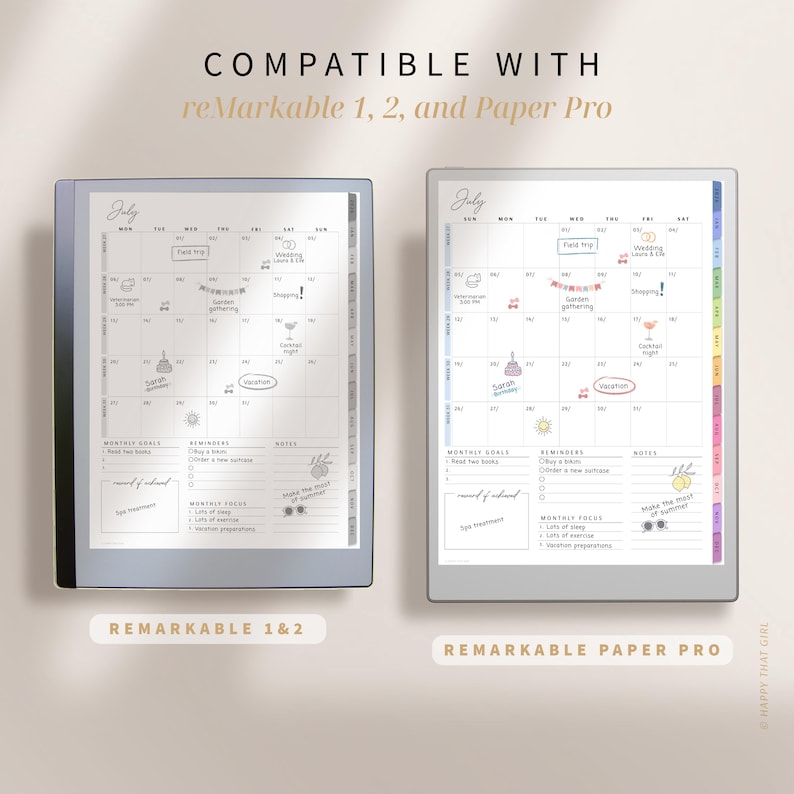 Yearly Planner 2027 for Remarkable Paper Pro / Digital Planner for ...