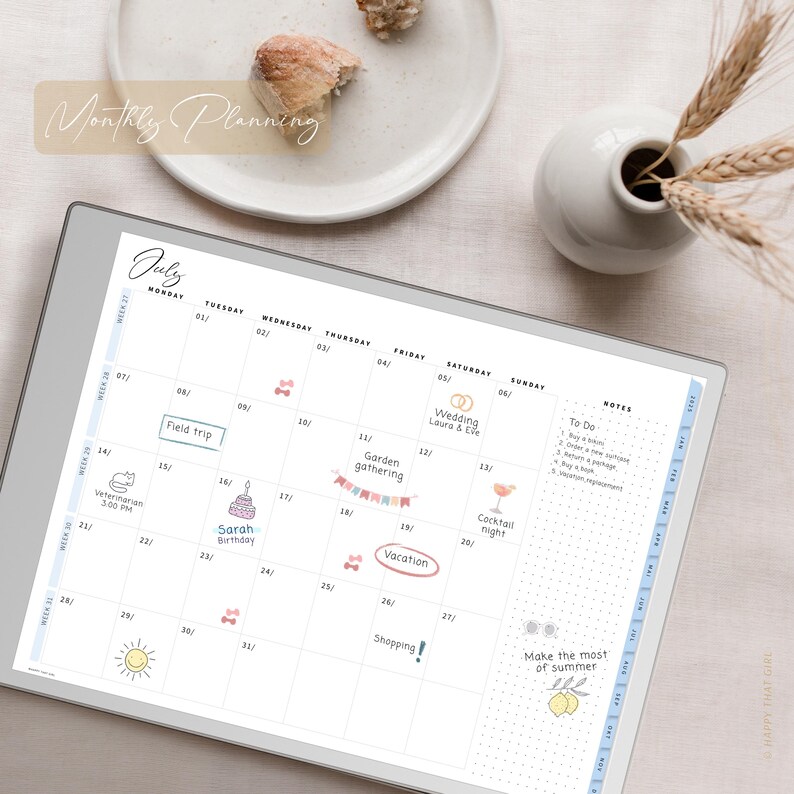Remarkable Paper Pro Yearly Planner for 2025 / Digital Planner for ...