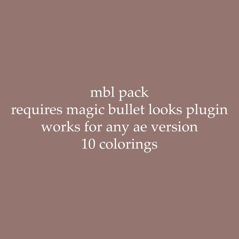 10 MBL COLORINGS for After Effects - Etsy