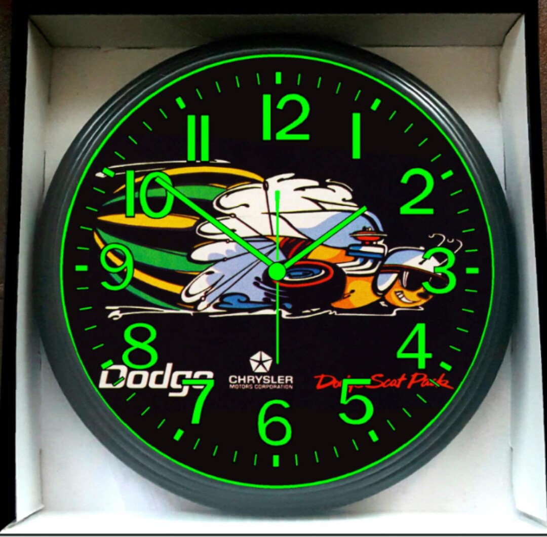 Dodge Chrysler Scat Pack Super Bee Glow in the Dark Wall Clock New! - Etsy